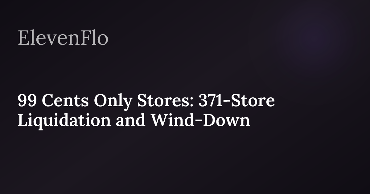 99 Cents Only: 371-Store Liquidation and Wind-Down