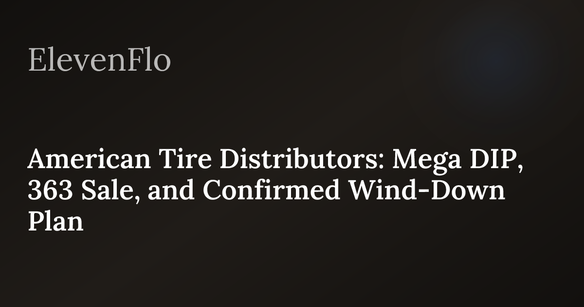 American Tire Distributors: 363 Sale and Plan Case