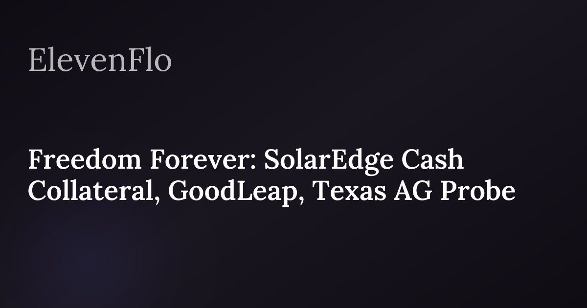 Freedom Forever: Chapter 11, Texas AG Probe