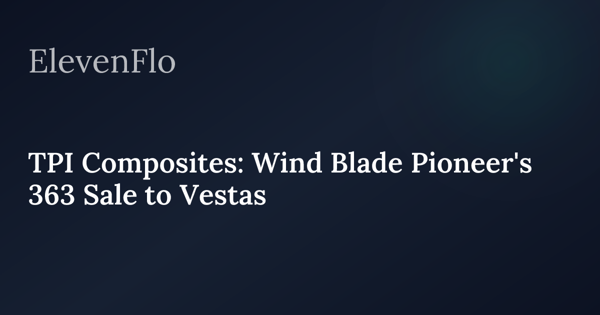 TPI Composites: Wind Blade Maker's Vestas Sale Case